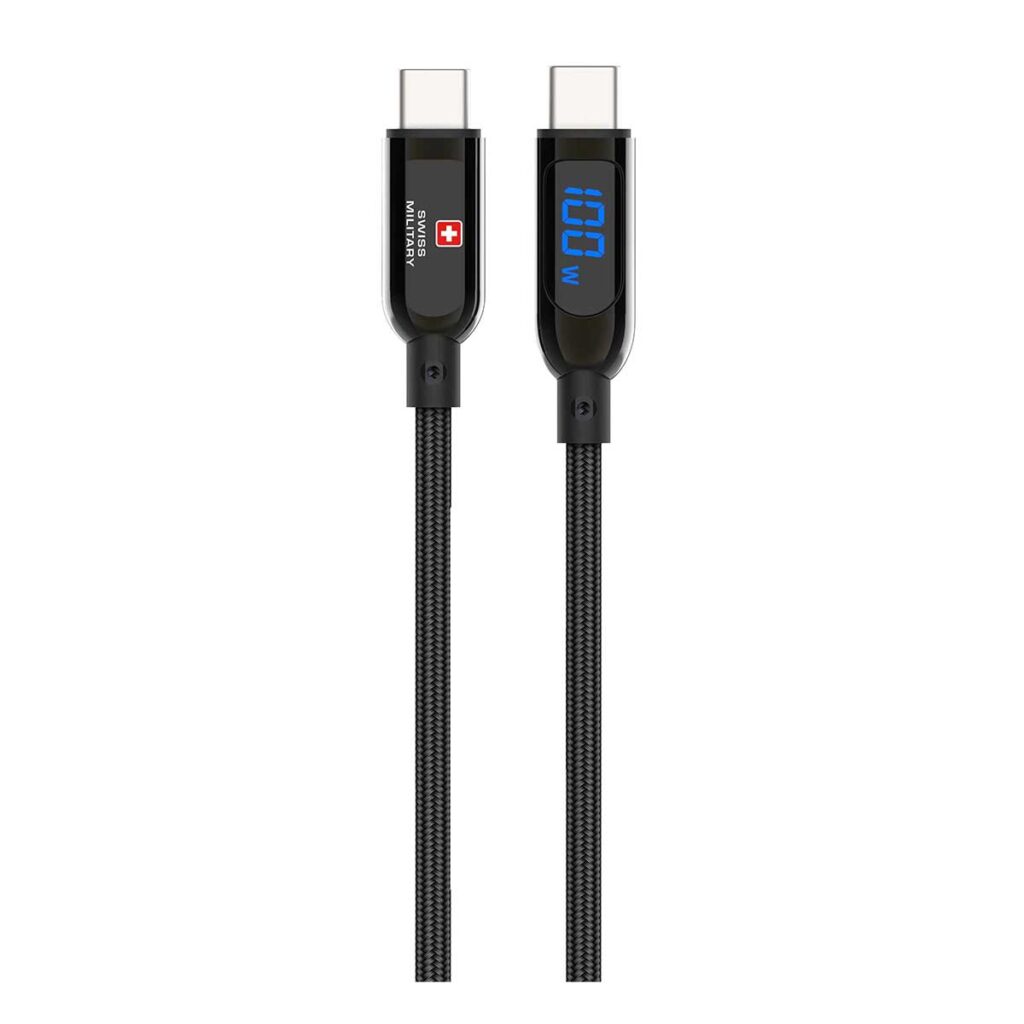 Type C to Lightning 20W 2M Braided Premium Cable White - Swissmilitary